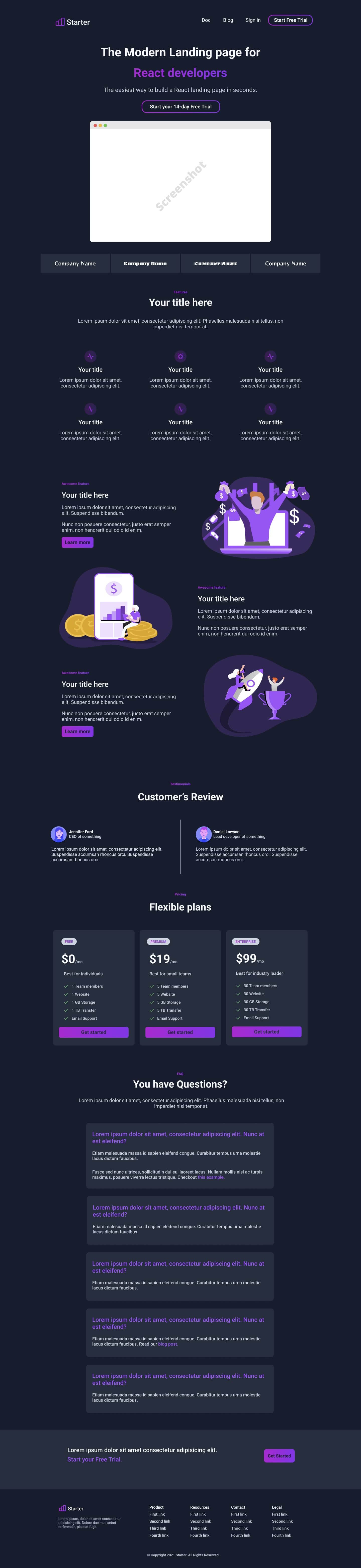 I made a Free SaaS Landing Page you can use for your project - Indie Hackers